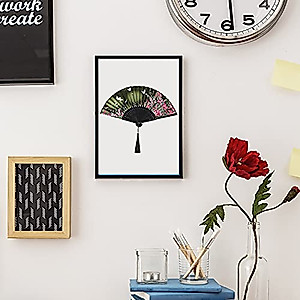 Zonon 4 Pieces Silk Handheld Floral Folding Fans Hand Held Fans Floral Folded Fan with Tassel Women's Hollowed Bamboo Hand Holding Fans for Wedding Gift, Party Favors, Daily Use