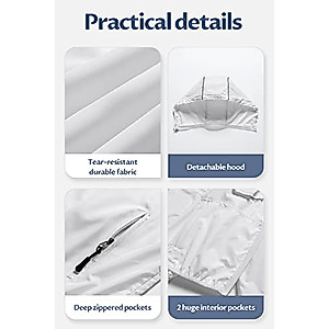 CREATMO US Men's Windproof Uv Protection Cycling Jacket Long Sleeve Wind Coat Hiking Fishing Bike Windbreaker Packable Rain Jacket Grey M