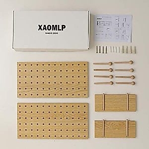 XAOMLP Wooden Pegboard Modular Display Organization Storage Wall Hooks Shelf(Color:Oak)