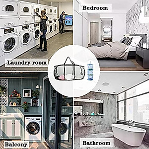 3 Compartment Foldable Pop-up Laundry Hamper, Reinforced Handle Large Sortable Mesh Laundry Basket, Suitable for Laundry Room Dormitory Children's Room Travel Storage