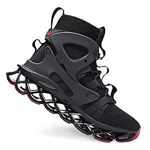 Hello MrLin Men's Running Shoes Non Slip Athletic Tennis Walking Blade Type Sneakers Hip Hop Black