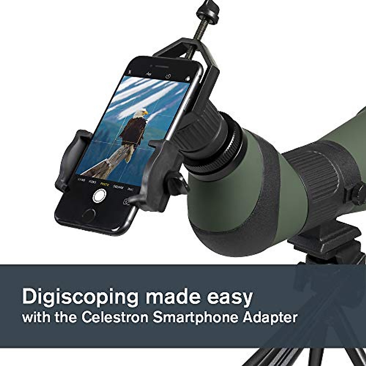 Celestron – LandScout 80mm Angled Spotting Scope – Fully Coated Optics – 20–60x Zoom Eyepiece – Rubber Armored – Tabletop Tripod and Smartphone Adapter