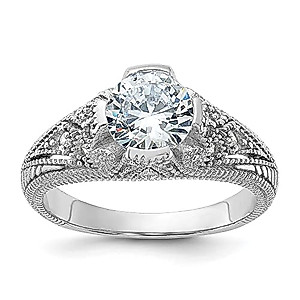IceCarats 925 Sterling Silver Cubic Zirconia CZ Vintage Engagement Ring Size 8