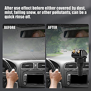 Sosolong 4pcs Front Windshield Washer Nozzles Including Adapters and Hoses, Front Windshield Washer Nozzle kit,Windshield Washer Nozzles Wiper Spray Fit for Most Cars