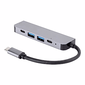 Dock, Hub Adapter, 5Gbps Aluminum Alloy 5‑in‑1 High Hardness for Laptop Computer