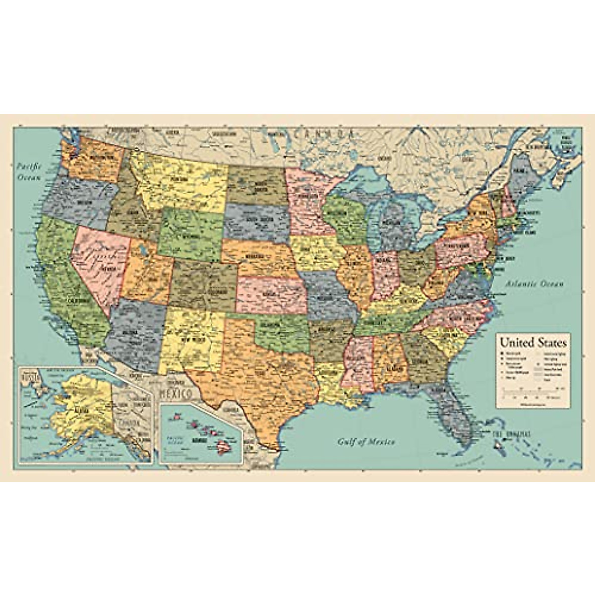 World Map & USA Map Poster Set - Laminated 2 Pack (18x29)