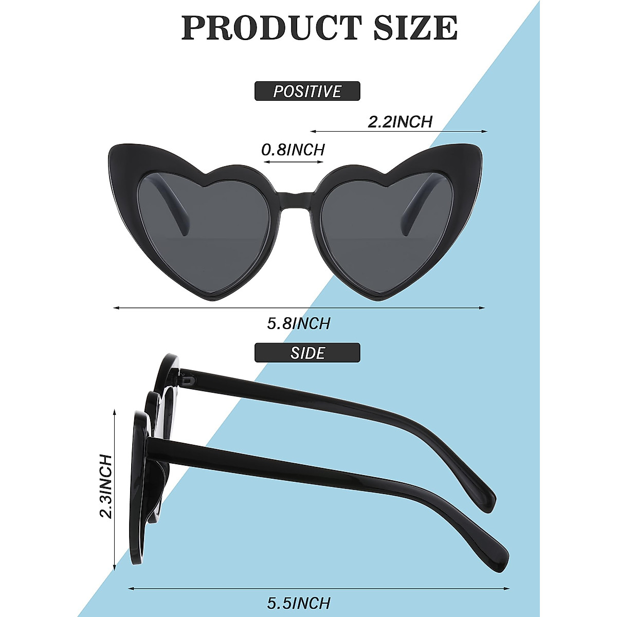 Weewooday 10 Pairs Heart Shaped Sunglasses Bachelorette Bridesmaid Sunglasses for Women Men Wedding Valentine Party(Black, White)