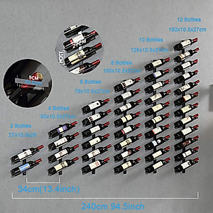 LAXF-Shelf Wall Mount Wine Bottle Storage Rack, Wall Mounted Wine Rack,Cork Storage Store Red, White, Champagne, Home & Kitchen Décor Storage Rack Display