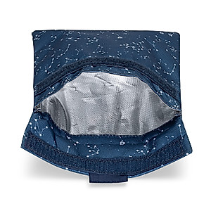 Yumbox Sandwich Bag/Snack Bag, Insulated, Reusable Fabric, Washable, Easy Touch and Pull Closure Food Safe, BPA Free, 8 x 7.5in - Starry Sky