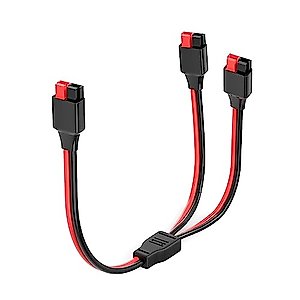 ELFCULB Anderson Y Splitter Cable,12AWG Solar Charging Splitter Cable Solar Panel Extension Cable for Solar Generator Power Station(1FT)