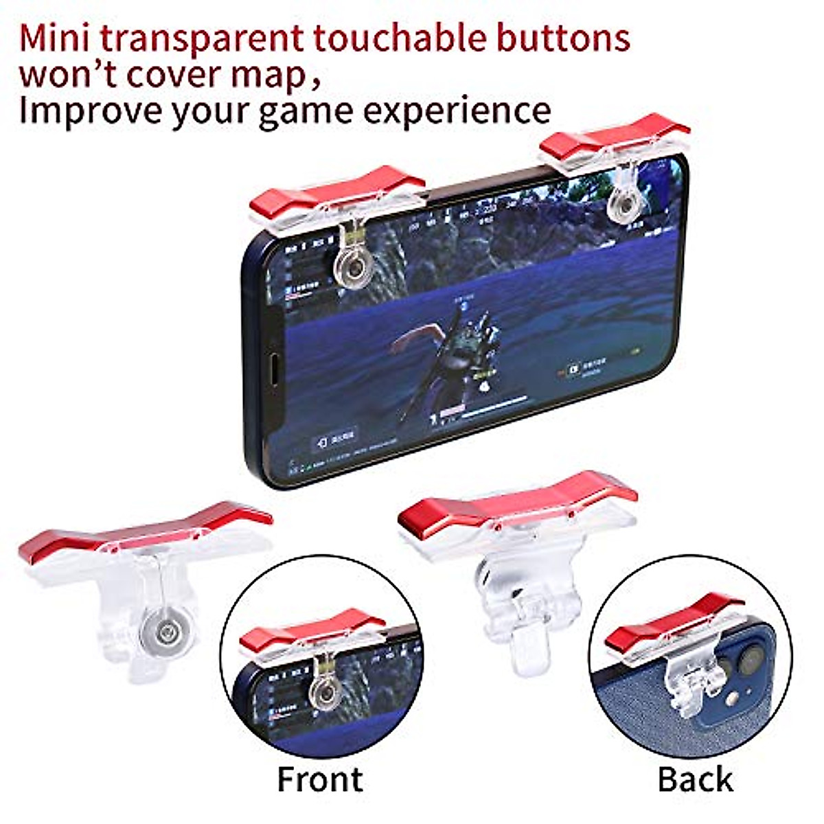 18 Pieces Mobile Gaming Finger Sleeves Touchscreen Finger Sleeve Anti-Sweat Breathable Finger Sleeve and 4 Pieces Aim Buttons for Playing Mobile Phone Games