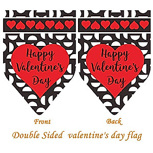 Valentine's Day Flag,Valentine's Heart Garden Flag 12x18 Inch Double Sided Printing 2 Layer Burlap Valentine Flags for Your Valentine's Day Decoration