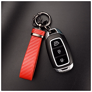 Wedfish Carbon Fiber Car Keychain,Car Key Chain,Car Accessories Key Ring&Anti-Lost,Good Gifts for Loved Ones and Friends (Red)