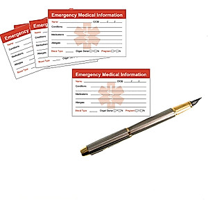 RXBC2011 Emergency Medical Information ID Card Pack of 5