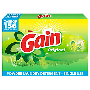 P&G Professional Gain Powder Laundry Detergent for Regular and HE Washers, Original Scent, Single Use (Case of 156)