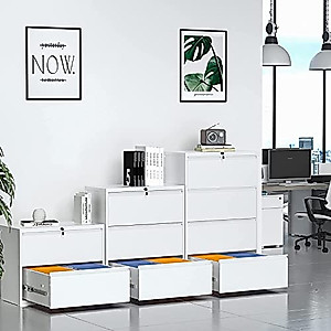 Aobabo 4 Drawer Metal Lateral File Cabinet with Lock,Steel Filing Storage Cabinet with Letter/Legal Size for Home Office,Anti-tilt Structure,Assembly Required…