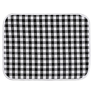 2-Piece Dish Drying Mat Set Extra Large 18"x24" Buffalo Classic Check Plaid - Black,Dish Drying Mat,Buffalo Check Drying Mat,Buffalo Plaid Drying Mat, Plaid Drying Mat,Large Dish Mat Drying