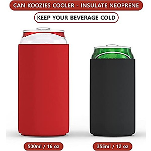 Klassia 6 Pack Can Covers That Look Like Soda, Silicone Can Sleeve with Coozy for Cans Tallboy Koosies Cooler fit all 12FL, 16FL OZ Can, Golf Accessories, Christmas Stocking Stuffers Gifts for Men