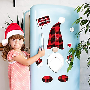 D-FantiX Christmas Gnomes Magnet Set, 21 Pcs Refrigerator Fridge Magnets Strong Swedish Tomte Gnome Holiday Scandinavian Magnetic Christmas Decorations for Metal Door, Cabinets