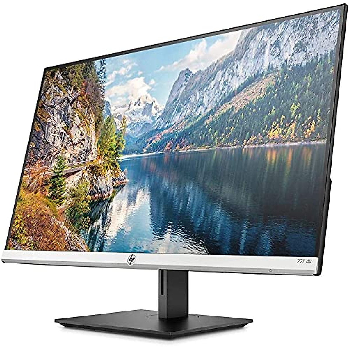HP Newest 27F 27" IPS LED 4K (3840 x 2160) Widescreen 60Hz UHD Monitor - 5ms Response - 10000000:1 Contrast Ratio - 300CD - 2 x HDMI Display Port - Black and Silver - Free HDMI Cable