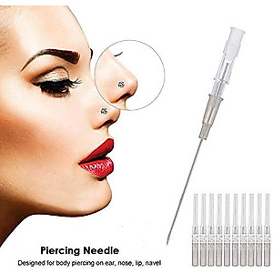 SUMPIGGER Catheter Piercing Needles 10Pcs 24 Gauge Ear Nose Piercing Needles IV Catheter Needles for Piercing Cleaned Body Tattoo Tools Piercing Kit Piercing Supplies