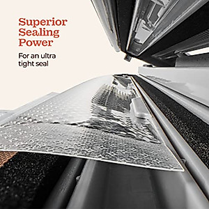 Superior Vacuum Sealer Machine, Food Sealer with Built-in Cutter with Dry, Gentle, Moist, Cycles. for Food Packing, Preservation, Sous-Vide, Starter Kit Includes 5 Bags 8x10", Roll 8x118", Sealer Hose