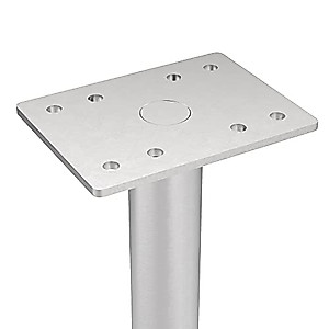 Richelieu Hardware 64217150155 5 15/16 in (150 mm) Round Furniture Leg with Levelling Glide, Satin Nickel