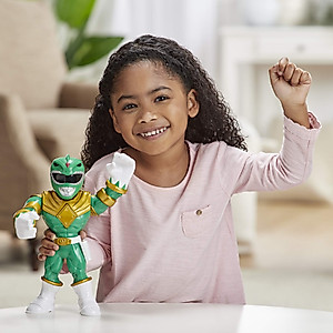 Power Rangers Playskool Heroes Mega Mighties Green Ranger 10-inch Figure, Mighty Morphin Collectible Toys, Kids Ages 3 and Up