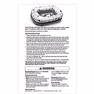 Mommy's Helper | Inflatable Under The Sea Baby Bathtub, Collapsible Safe Baby Bath Tub with Anti-Sliding Saddle Horn Seat, Must Have Travel Toddler Bath, Portable Bathtub Recommended Months 6 to 24