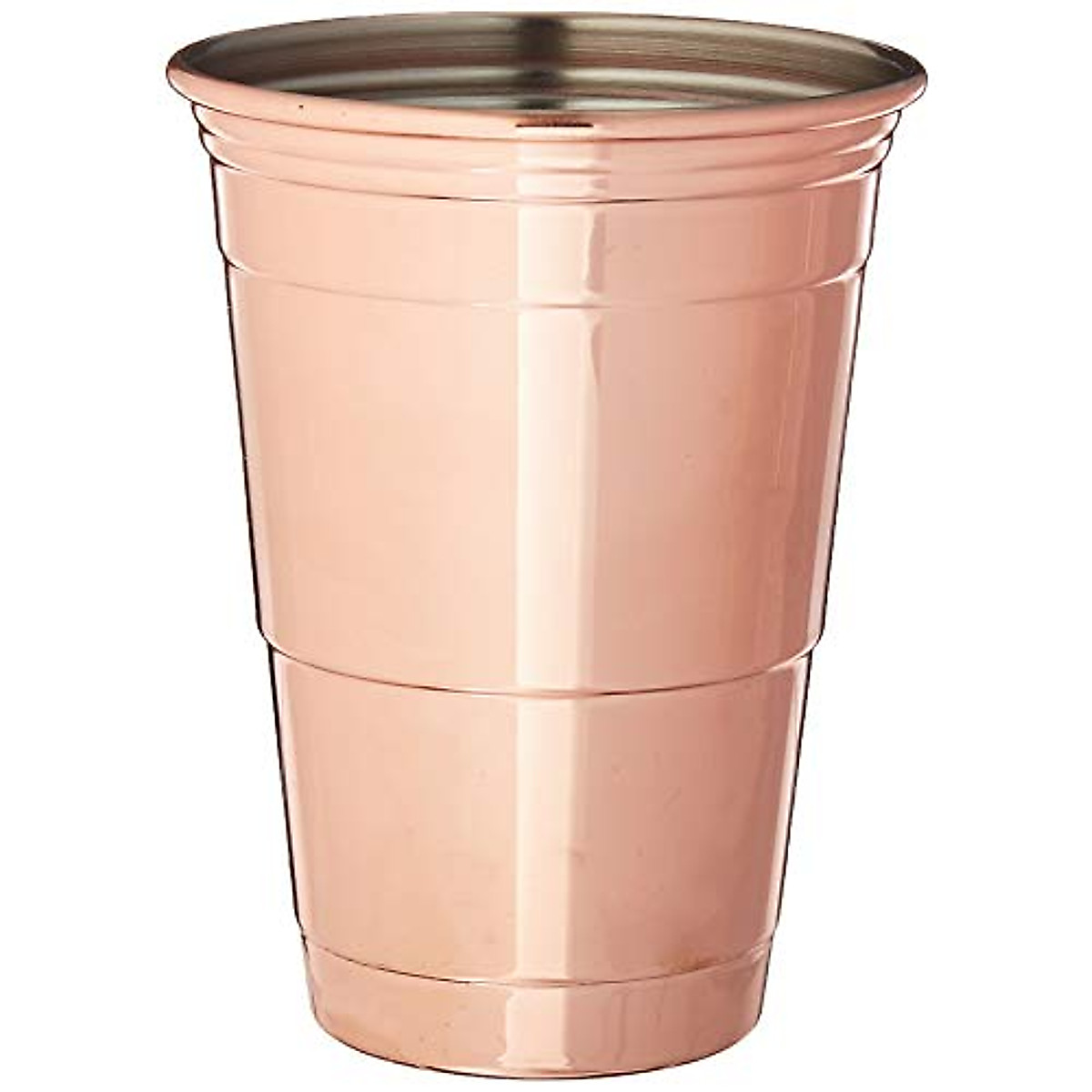 Silver One Stainless Steel Copper Finish Tumbler Shape Cocktail Moscow Mule Mug, 20 oz., Two Pack