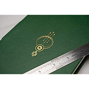 A5 bullet dotted journal dot grid notebook 180 pages 3 x page markers 120 GSM extra-thick paper stainless steel ruler page numbers pen holder in spine 4 dedicated index pages 8 perforated pages