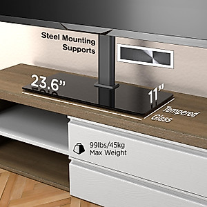 ProMounts Universal Swivel Table TOP TV Stand, Height-Adjustable Bracket for 37-72 Inch LED LCD OLED Plasma Flat and Curved TV Screens Holds Up to 99 lbs, Max VESA 600x400