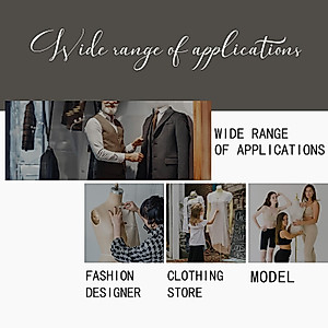 PDM WORLDWIDE Beige Adjustable Dress Form Mannequin for Sewing Female Size 6-14, Pinnable Model Body with 13 Dials, Detachable Casters, 42.5"-60" Height Range for Clothing Display, Small to Medium