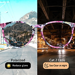 Myiaur CAT.2 Night Driving Glasses for Women Men, Polarized Night Vision Glasses Sunglasses Reduce Glare for Day & Night M8859