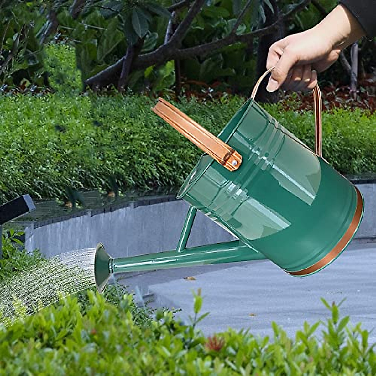 Metal Watering Can for Outdoor and Indoor Plants, Watering Can Decor, 1 Gallon (1 Gallon Green2)