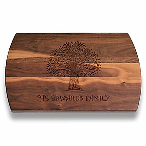 Blue Ridge Mountain Gifts Personalized Tree of Life Cutting Board - Custom Laser Engraved Wood Chopping Board- Great for Father's Day Wedding, Anniversary, Birthday, and more - 3 Wood Types & Sizes