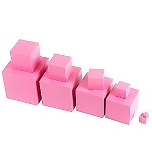danni Montessori Kids Wood Math Toy Pink Tower Solid Wood Cube 0.7-7CM Early Preschool Educational Toys Christmas Children Day Gifts