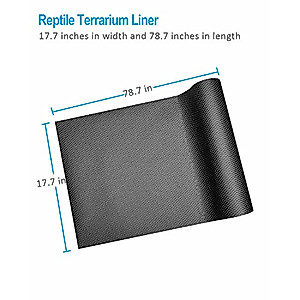 Duedusto Bearded Dragon Tank Accessories, Reptile Terrarium Liner Substrate for Leopard Gecko, Snake, Lizard and Tortoise, Non-Adhesive Reptile Carpet Bedding for Reptile Tank, Black