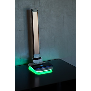 Zen Lumen Desk Lamp with RGB Accent Light Wireless Charger USB Port Dimmable Light Controls (Silver)