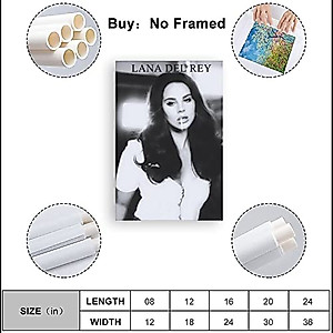 MUGE LANA DEL. REY Canvas Poster Wall Art Decor Print Picture Paintings for Living Room Bedroom Decoration Panel Hanging Posters Vertical Unframe-style 12x18inch(30x45cm)