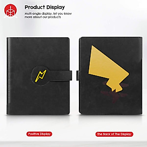 Blummy Card Holder Book Carrying Case Compatible with PM Trading Cards, Holder Album Binder Compatible with 22 Premium 18-Pocket Pages, 396 Cards（black）