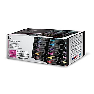 Spectrum Noir 6PC Universal Ink Pad Storage Unit Tray Stackable and Customisable Holder & Organiser, Black Pack of 6