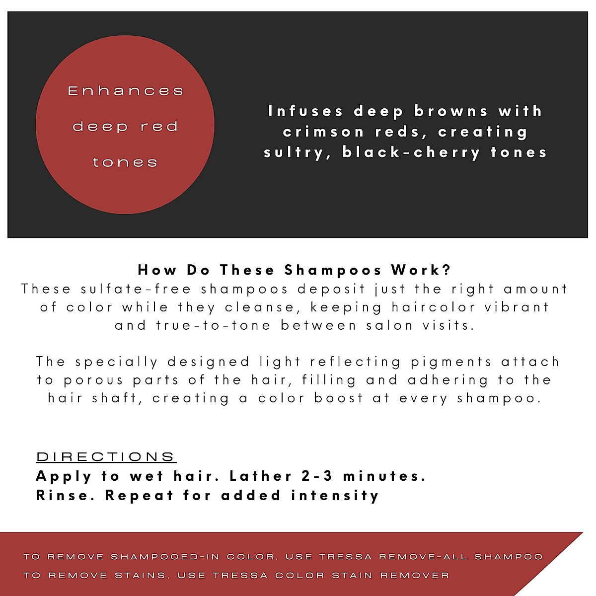 Watercolors Semi Permanent Color Depositing Shampoo. Sulfate & Paraben Free to Maintain & Enhance Hair Color 8 fl oz - CRIMSON SPLASH (2 Count)