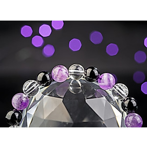 SENLLY Beaded Bracelet - 100% Natural Gemstones - 8mm Beads Multi Protection Energy Bracelet for Men Women