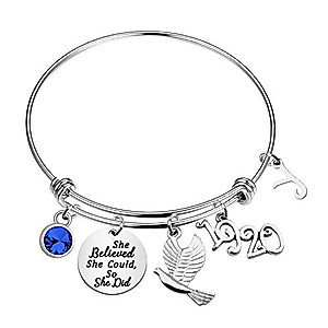 CHOORO Dove Initial Letter Bracelet She Believed She Could So She Did Jewelry(Y) for Women