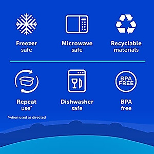 Ziploc Food Storage Meal Prep Containers Reusable for Kitchen Organization, Smart Snap Technology, Dishwasher Safe, Divided Rectangle, 2 Count