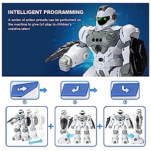 Zreswap Remote Control Robot Toys for Kids: Intelligent Programmable Robot Gifts for Kids Popular Science Story Toys with 2.4Ghz WiFi Signal Gesture Sensing for Kids
