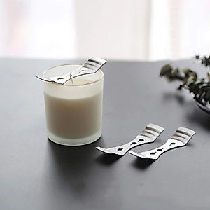 DINGPAI 20pcs Metal Candle Wick Centering Devices, Silver Stainless Steel Candle Wick Holder for Candle Making