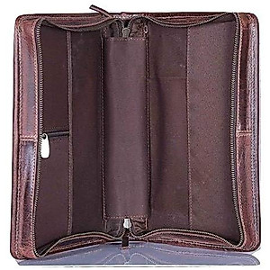 Leather Bible Cover Book Cover Planner Cover with Handle and Back Pocket