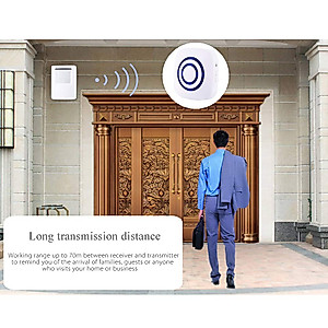 Home Security Motion Sensor Alarm Outdoor, Wireless Driveway Alert: Infrared Motion Sensor Chime Doorbell with 1 Plug-in Receiver and 2 PIR Motion Sensor Detector Alert - 38 Chime Tune - LED Indicator